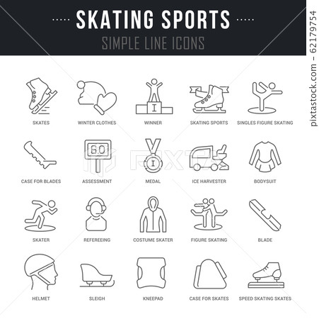 Set Vector Line Icons of Skating Sports. - Stock Illustration [62179754 ...