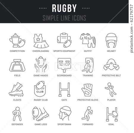 Set Vector Line Icons of Rugby. - Stock Illustration [62179757] - PIXTA