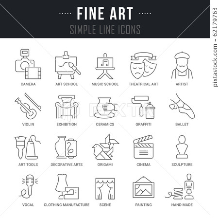 Set Vector Line Icons of Fine Art.-插圖素材 [62179763] - PIXTA圖庫