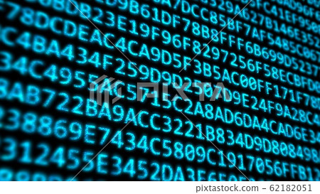 Hexadecimal Code Program Digits on Digital Computer Monitor Screen - Abstract Background Texture ...