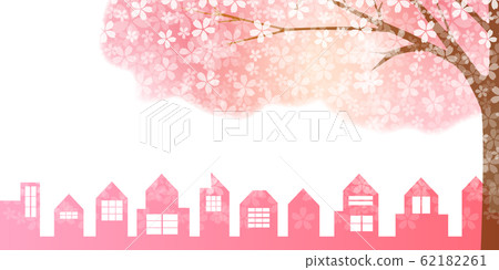 Sakura spring flower background - Stock Illustration [62182261] - PIXTA