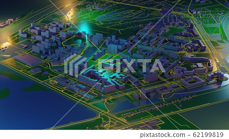3d rendering, city background. Aerial view of... - Stock Illustration ...