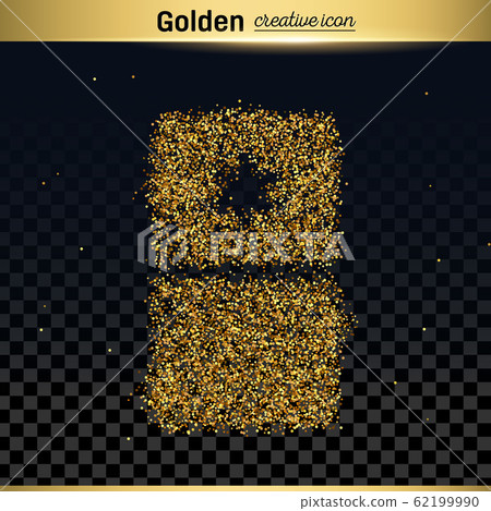 Gold glitter vector icon of fridge isolated on... - Stock Illustration ...