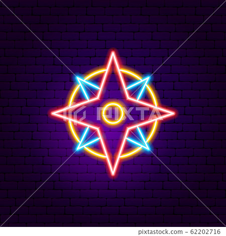 Navigation Compass Neon Sign - Stock Illustration [62202716] - PIXTA