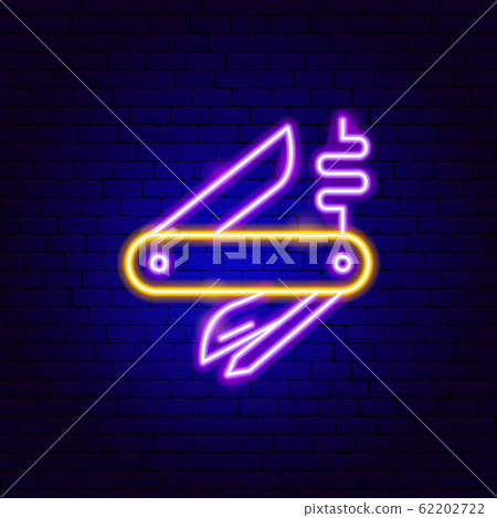 Pocket Knife Neon Sign - Stock Illustration [62202722] - PIXTA