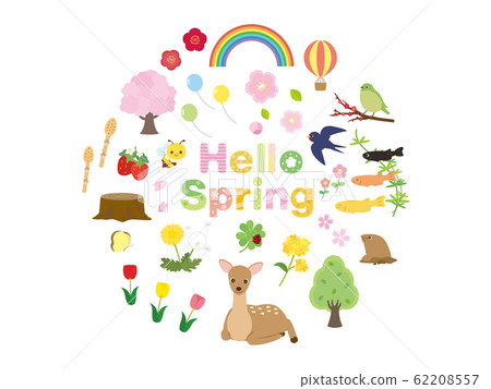 Cute spring illustration material - Stock Illustration [62208557] - PIXTA