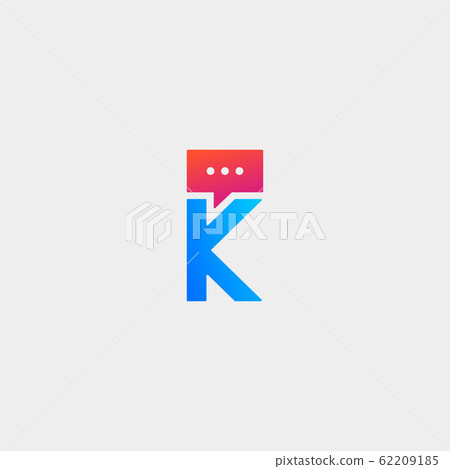 Letter K Chat Logo Template Vector Design - Stock Illustration ...