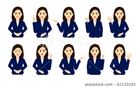 Woman introducing pose illustration - Stock Illustration [62210285] - PIXTA