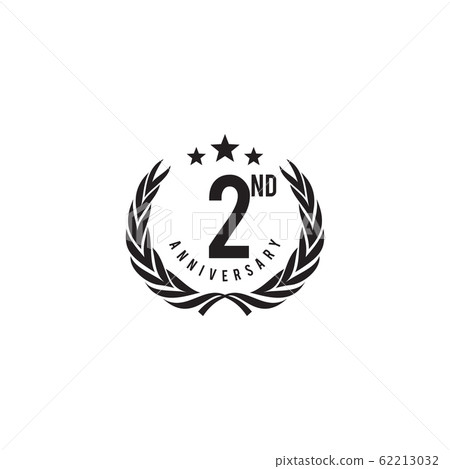 2nd year celebrating anniversary emblem logo - Stock Illustration ...