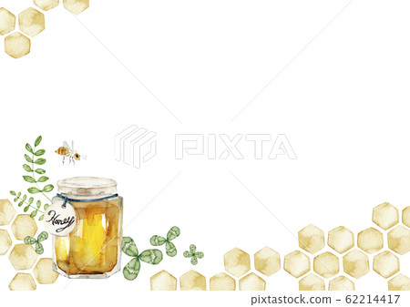 Honey background frame watercolor illustration - Stock Illustration ...