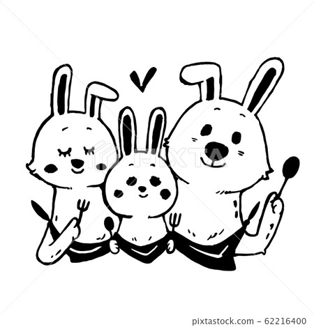 Illustration of a rabbit family: father,... - Stock Illustration ...