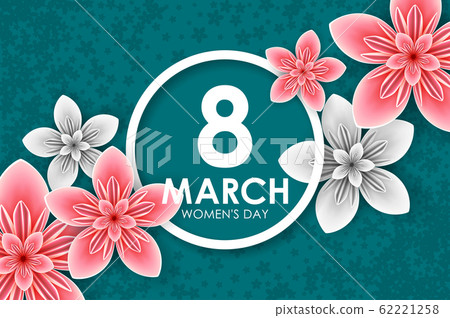 8 March holiday. Origami Greeting card with...-插圖素材 [62221258] - PIXTA圖庫