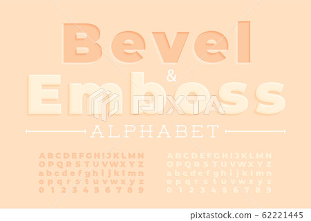 Embossed font and alphabet. - Stock Illustration [62221445] - PIXTA