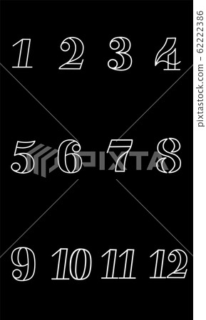 Numbers (black outline) - Stock Illustration [62222386] - PIXTA