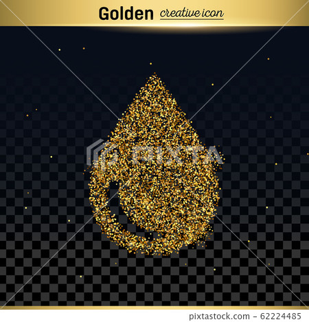 Gold glitter vector icon of water drop isolated... - Stock Illustration ...