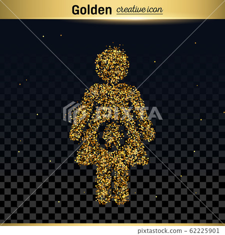 Gold glitter vector icon of pregnant isolated... - Stock Illustration ...