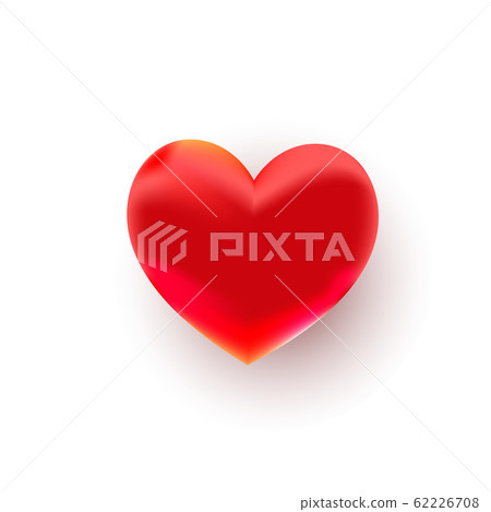 Realistic 3d red heart isolated on a white - Stock Illustration ...