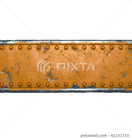 Rusty metal strip with rivets on the center... - Stock Illustration ...