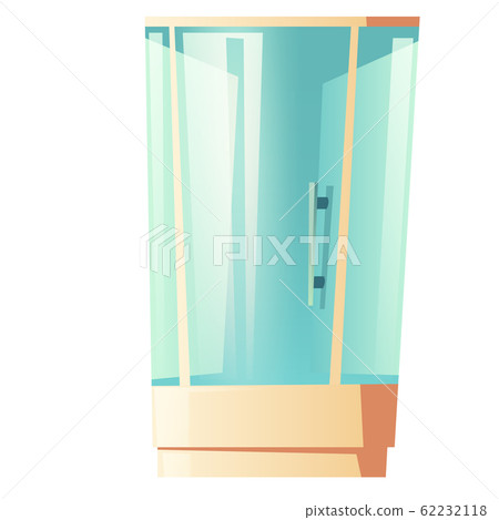 Vector cartoon shower cabin with glass door - Stock Illustration ...
