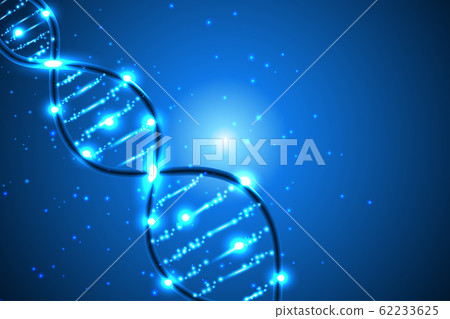 Digital illustration DNA structure in blue color - Stock Illustration ...