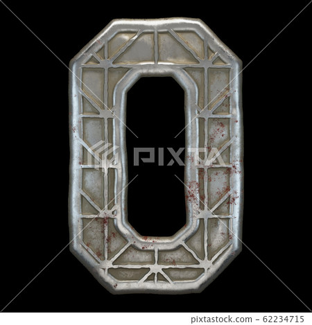 Industrial metal number 0 on black background 3d - Stock Illustration ...
