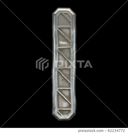 Industrial metal alphabet letter I on black... - Stock Illustration ...