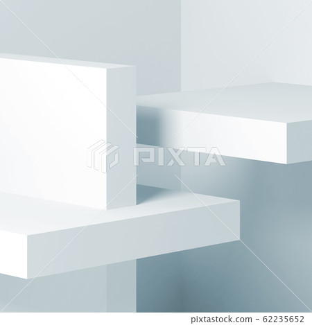 White geometric minimal installation. Square 3d - Stock Illustration ...