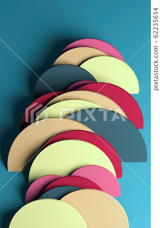 Abstract colorful installation, vertical flat lay - Stock Illustration ...