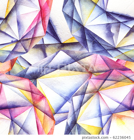 Watercolor diamond crystal pattern - Stock Illustration [62236045] - PIXTA
