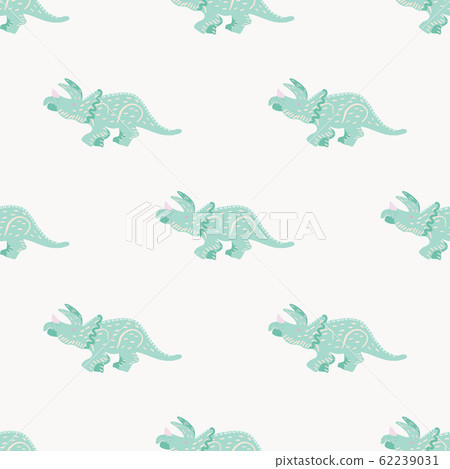 Turquoise dinosaur simple seamless pattern on - Stock Illustration ...