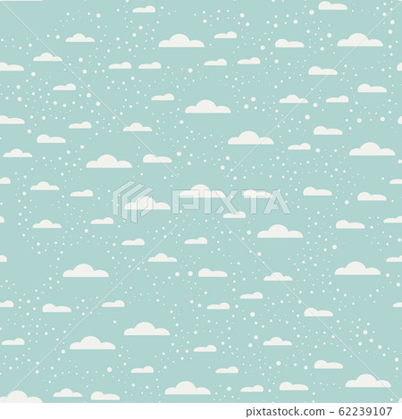 Winter snow and white clouds seamless pattern. - Stock Illustration ...