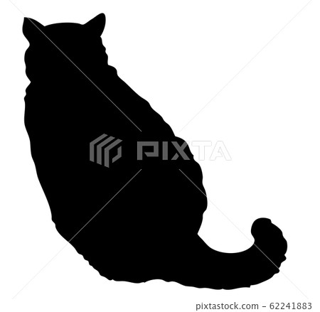 Silhouette animal cat back view - Stock Illustration [62241883] - PIXTA