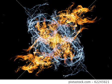 An abstract pattern combining flames and water - Stock Illustration ...