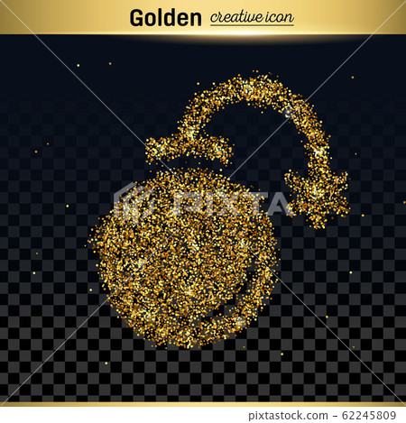 Gold glitter vector icon of exploding bomb... - Stock Illustration ...