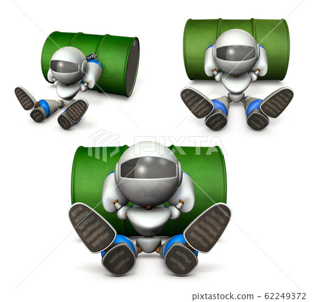 A robot that throws his legs grumpy - Stock Illustration [62249372] - PIXTA
