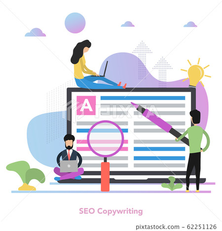 Vector square concept of Seo Copywriting in flat - Stock Illustration ...