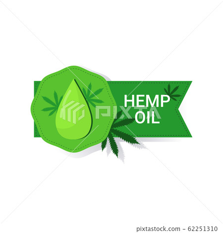 marijuana leaf sticker cbd oil label hemp ganja... - Stock Illustration ...