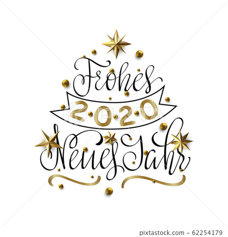 Frohes Neues Jahr - Happy New Year in German - Stock Illustration ...