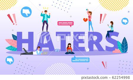 Haters Internet Trolling, Bullying, Online Mockery - Stock Illustration ...