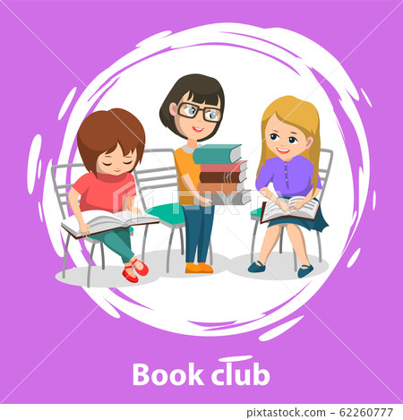 Reading School Children Book Club Vector Image - Stock Illustration ...
