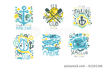 Sea Club Logo Design Templates Collection,... - Stock Illustration ...