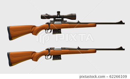 sniper rifles set side view - Stock Illustration [62266109] - PIXTA