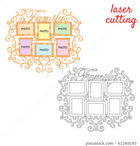 Frame for photos with inscription Family for... - Stock Illustration ...