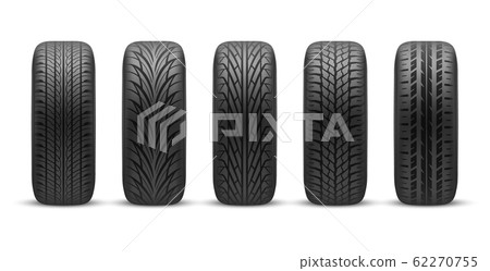 Realistic car tires with different tread patterns - Stock Illustration [62270755] - PIXTA