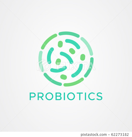 Probiotics bacteria logo design. Healthy nutrition - Stock Illustration ...