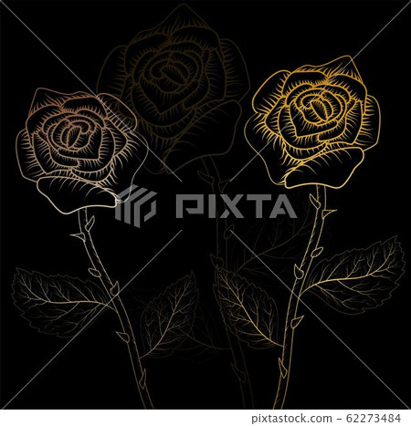 Golden rose for decorative design. Luxury rose - Stock Illustration ...