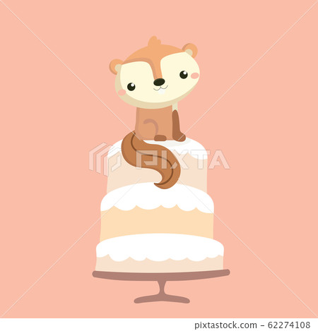 A cute cartoon animal with dessert.. - Stock Illustration [62274108 ...