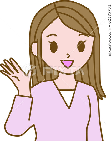 Illustration of a woman raising her right hand - Stock Illustration ...