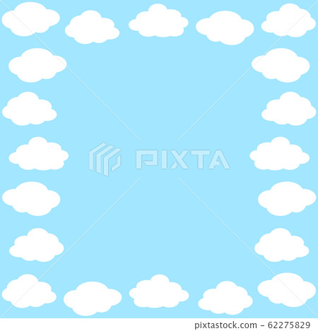 Cloud frame square blue - Stock Illustration [62275829] - PIXTA