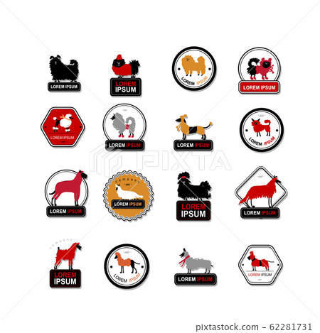 Set of labels with dogs for your design - Stock Illustration [62281731 ...